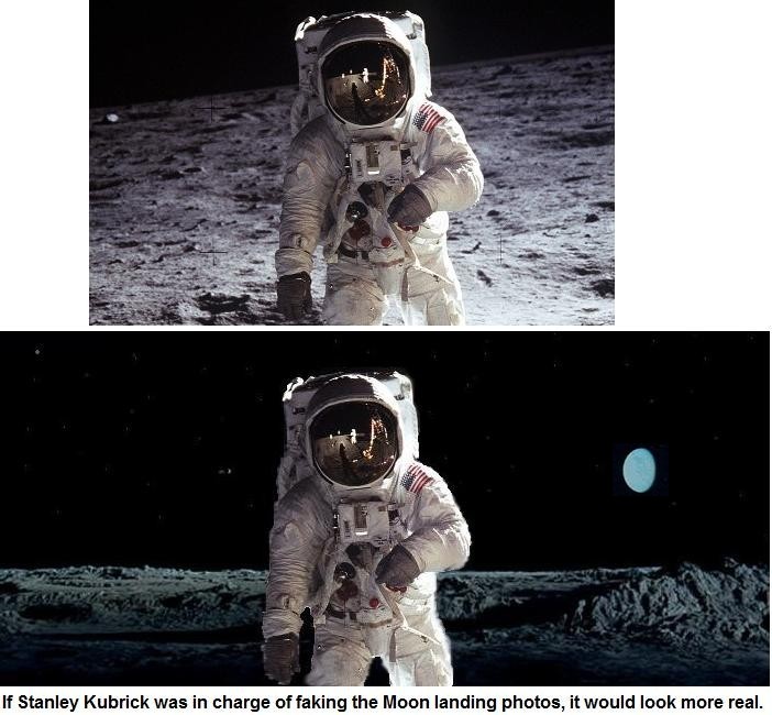 NASA photos show a short horizon, with no stars, and suspicious "Sun ...